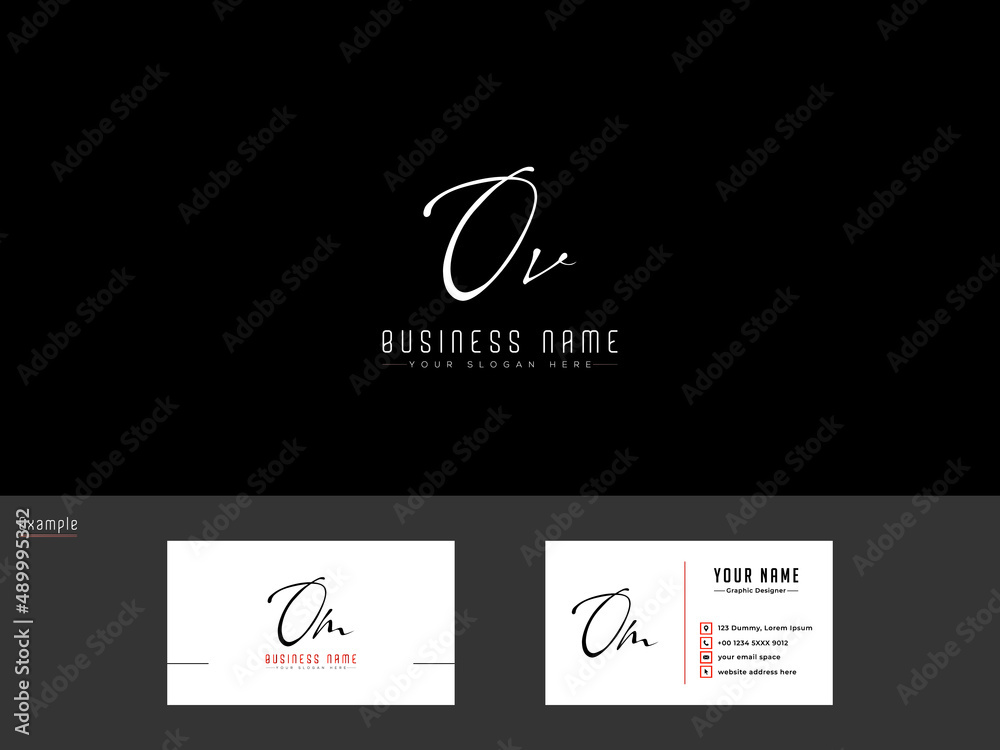 Alphabet OV Signature Logo Icon, Initial Ov vo Luxury Logo and unique ...