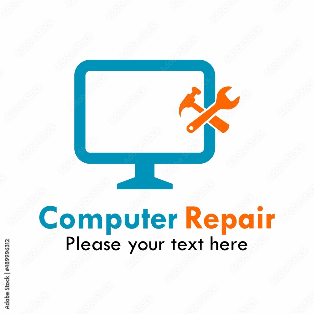 Computer repair logo template illustration Stock Vector | Adobe Stock