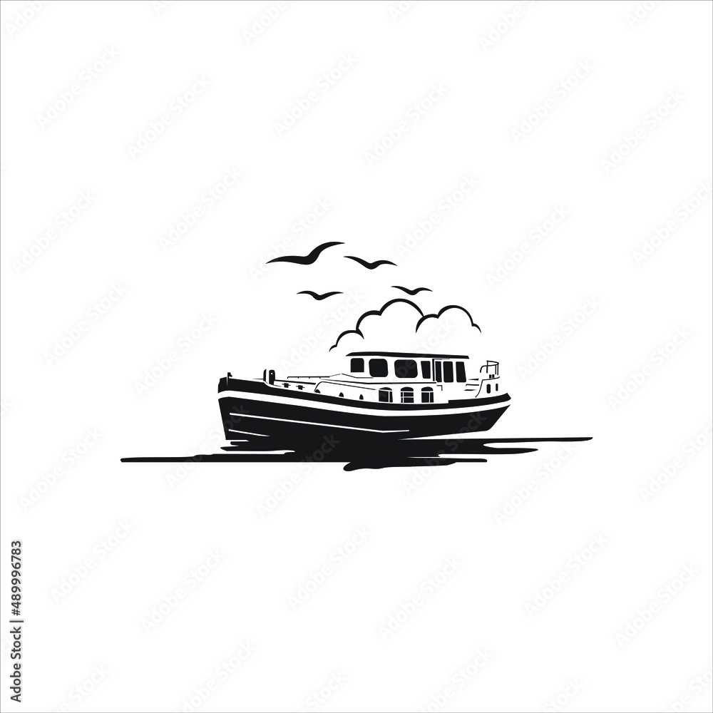 Black Barge logo design image for Sea transportation and barge boat ...