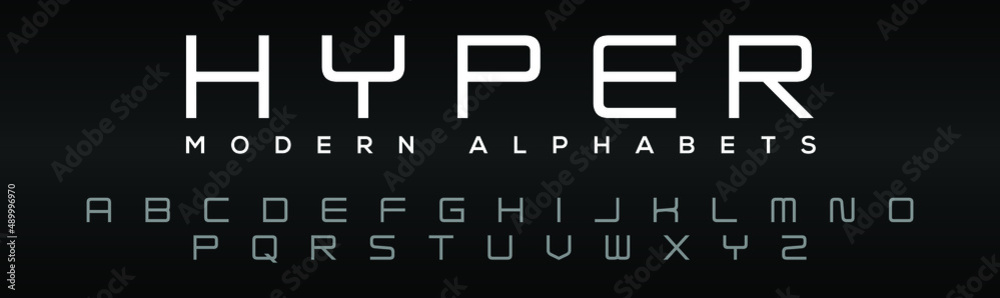 HYPER Minimal Modern Tech Alphabet Letter Fonts. Typography minimal ...