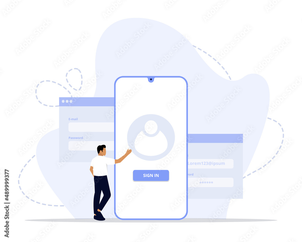 Sign in or Login concept illustration, Suitable for landing page, ui ...