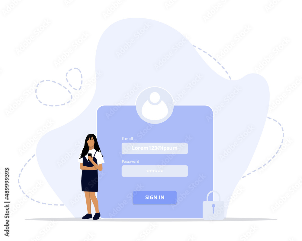 Sign in or Login concept illustration, Suitable for landing page, ui ...