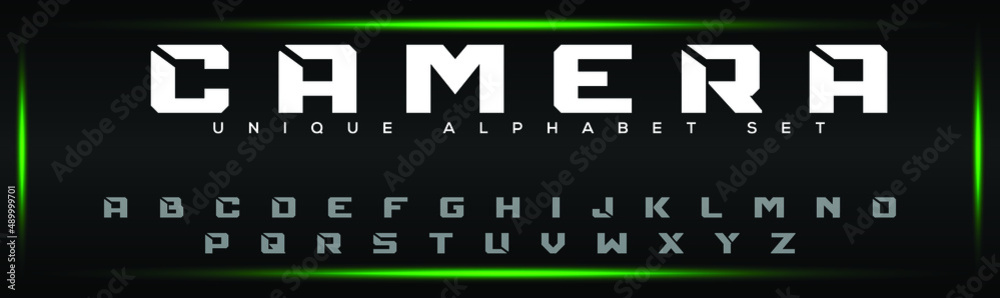 CAMERA Minimal classic tech sports letter set design. Modern minimal ...