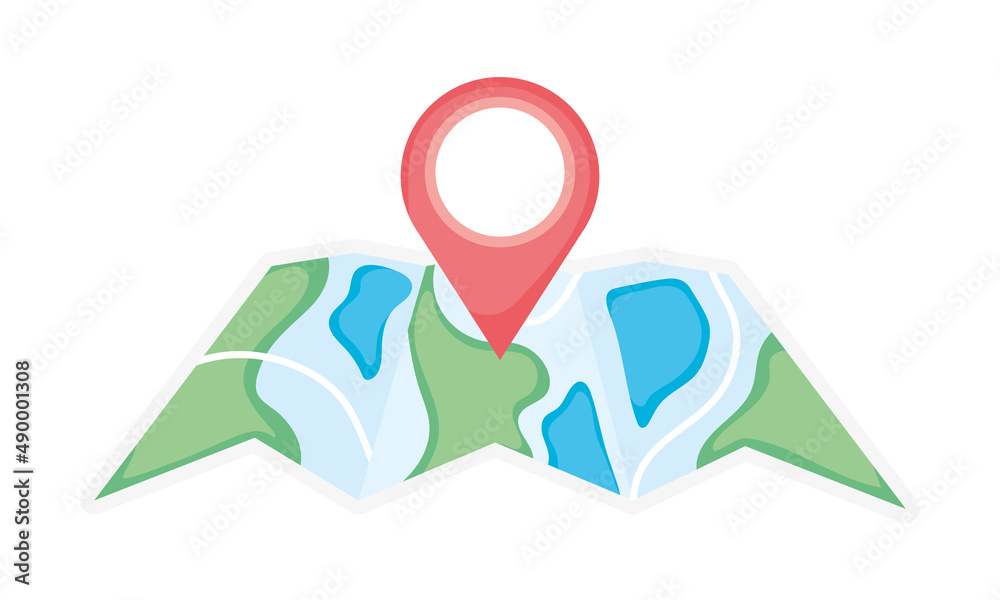 map and location pin Stock Vector | Adobe Stock