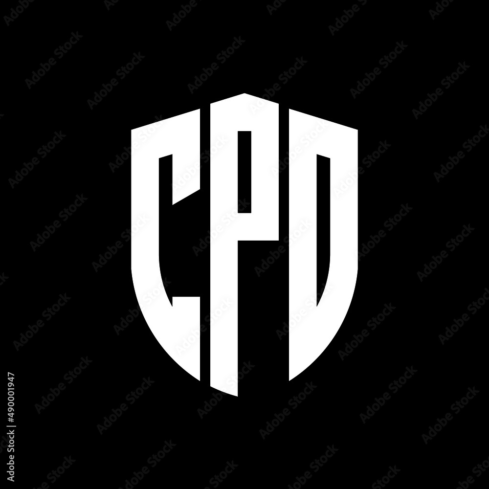 CPD letter logo design. CPD modern letter logo with black background ...