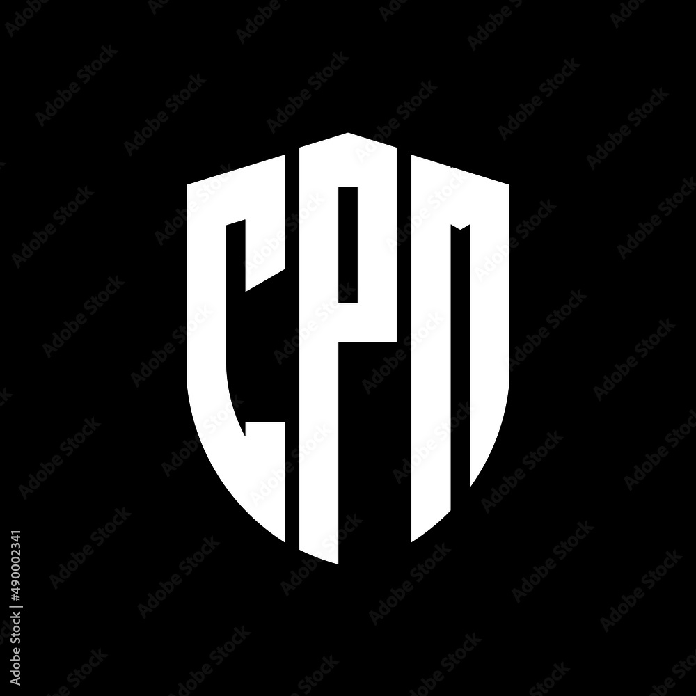 CPM letter logo design. CPM modern letter logo with black background ...