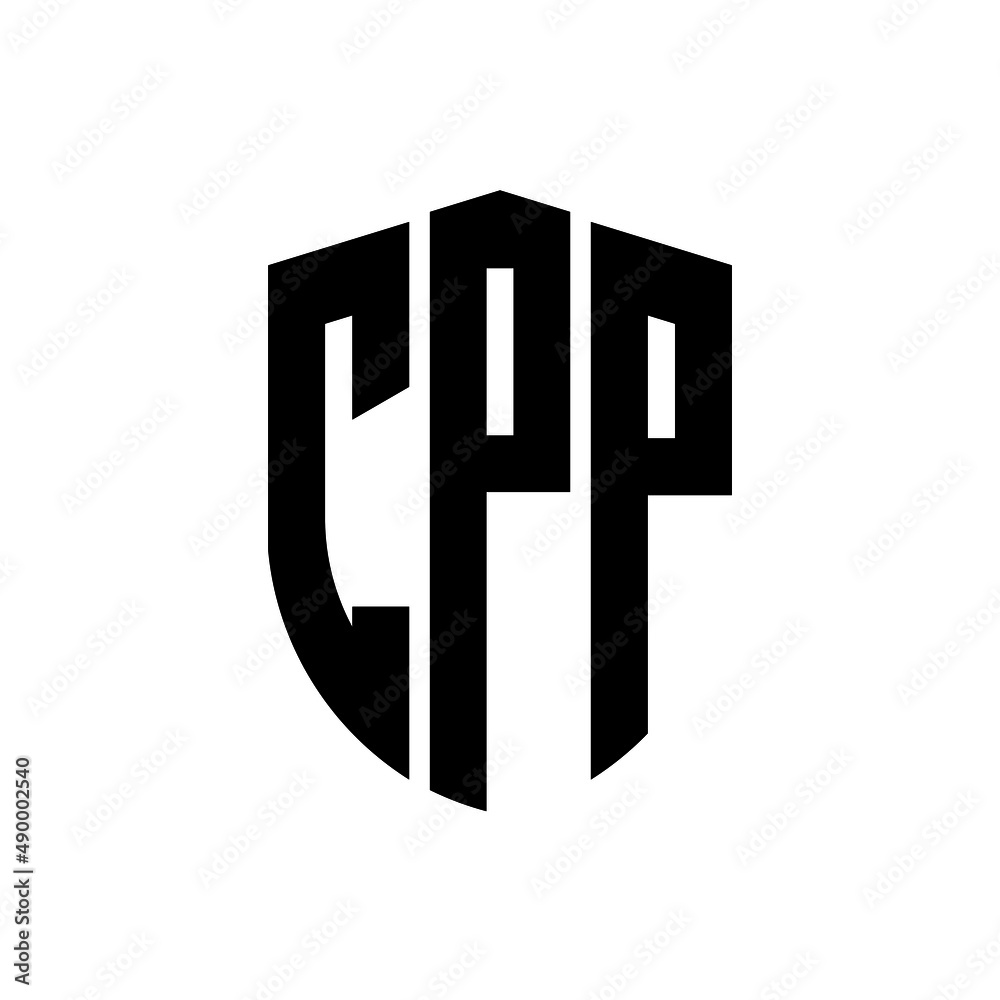 CPP letter logo design. CPP modern letter logo with black background ...