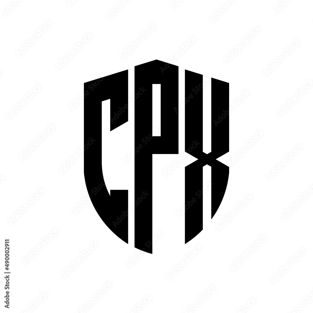 CPX letter logo design. CPX modern letter logo with black background ...