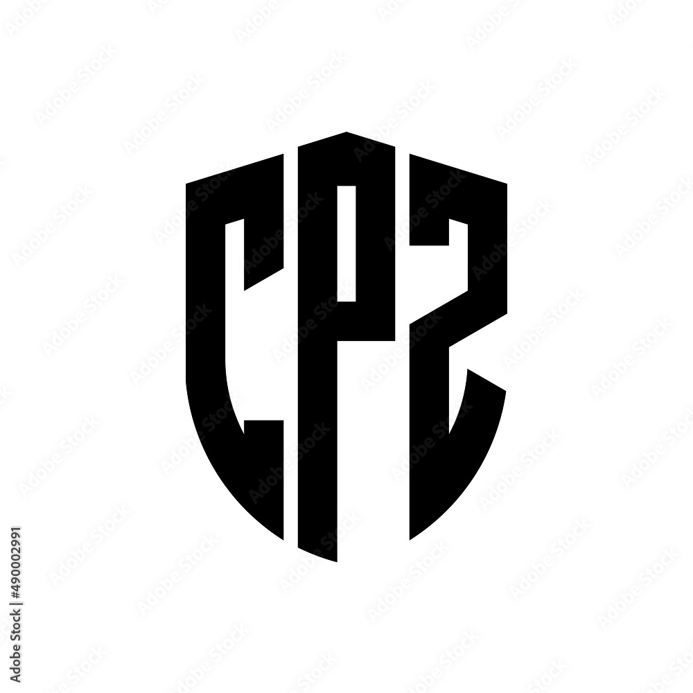 CPZ letter logo design. CPZ modern letter logo with black background ...