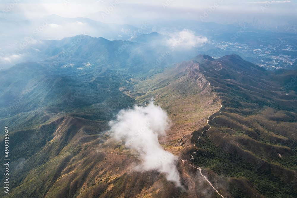 epic aerial view of Wong Leng, Pat Sin Leng, the Mountain landscape ...