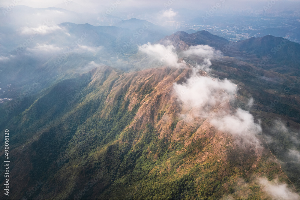 epic aerial view of Wong Leng, Pat Sin Leng, the Mountain landscape ...