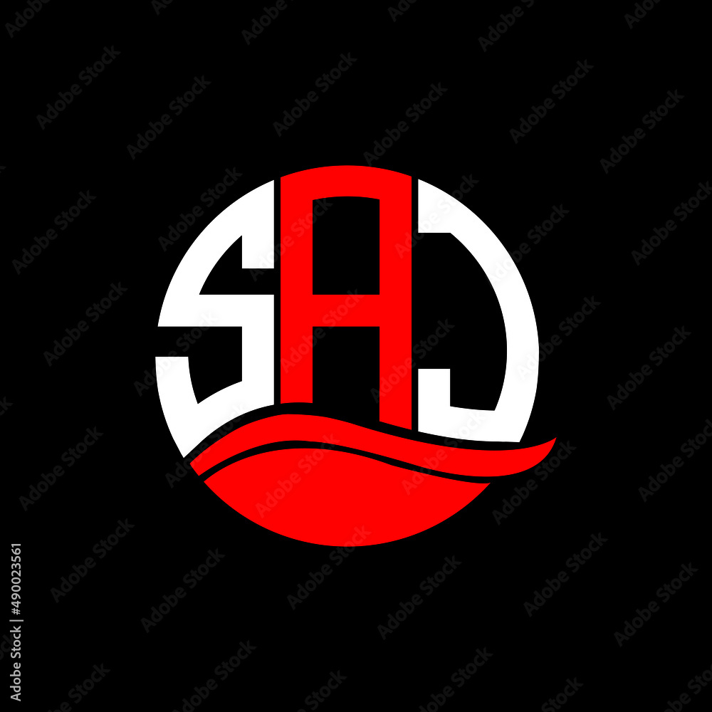 SAJ logo monogram isolated on circle element design template, SAJ ...