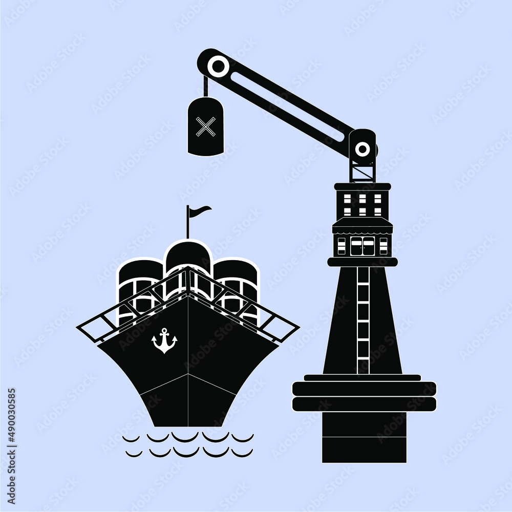 ship port vector illustration, perfect for icons, mascots ...