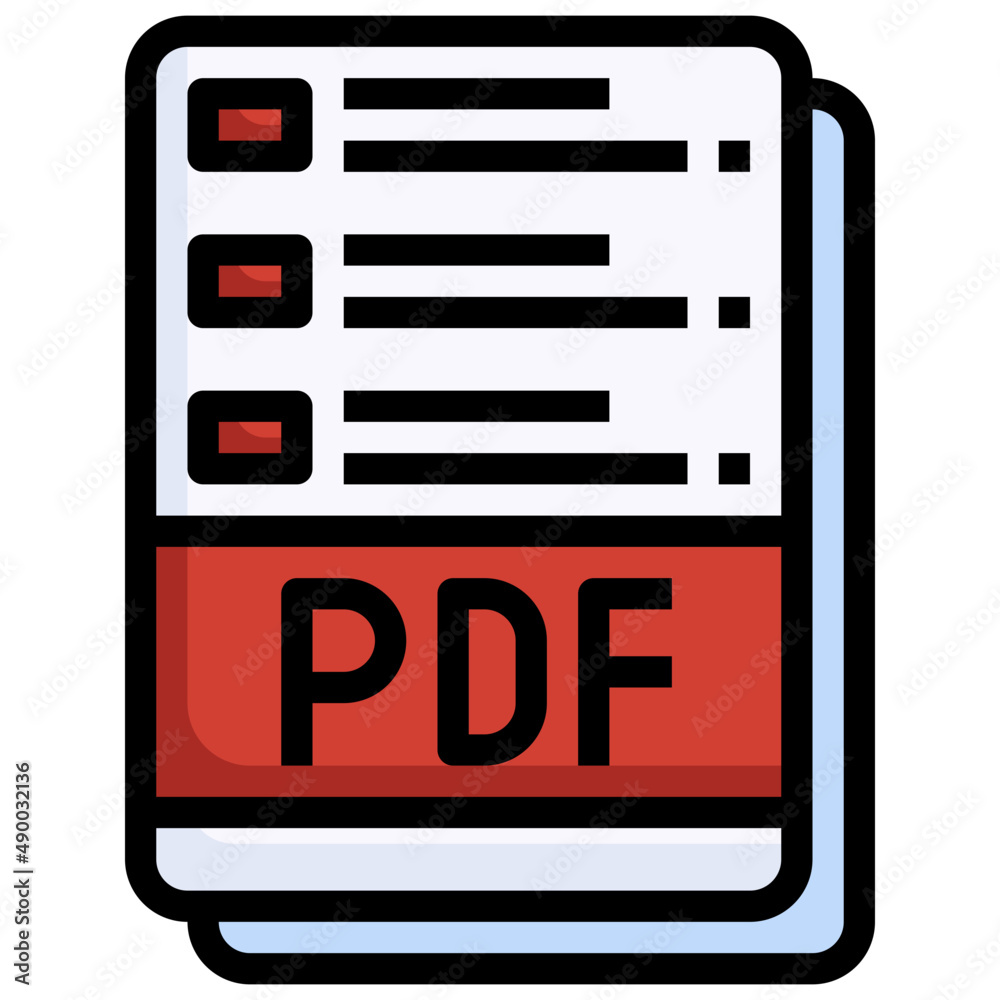 PDF filled outline icon,linear,outline,graphic,illustration Stock ...