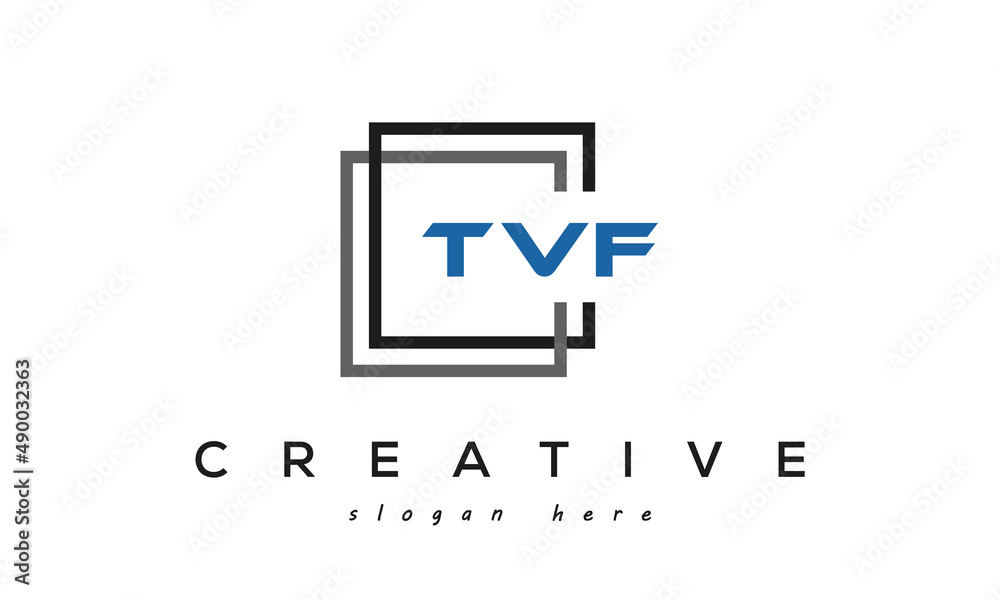 TVF creative square frame three letters logo Stock Vector | Adobe Stock