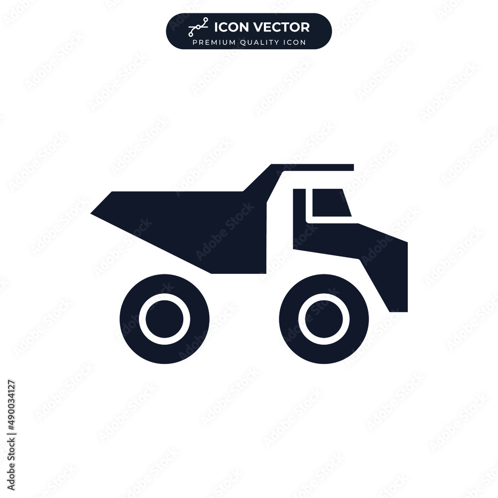 Heavy duty dump truck icon symbol template for graphic and web design ...