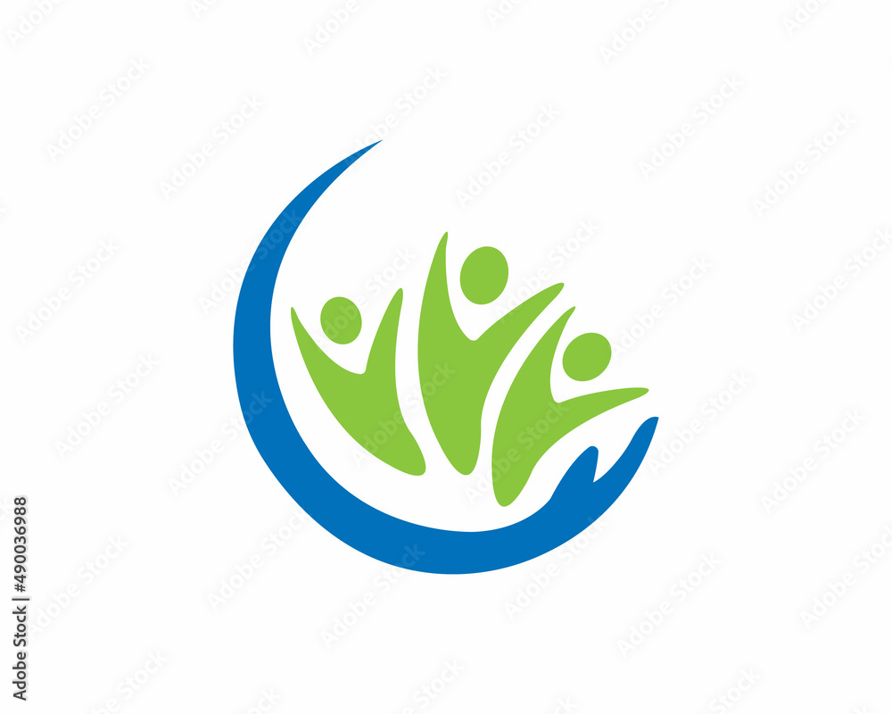 Circular Hands People Care Logo Design. Human Icon Creative Logo Design ...