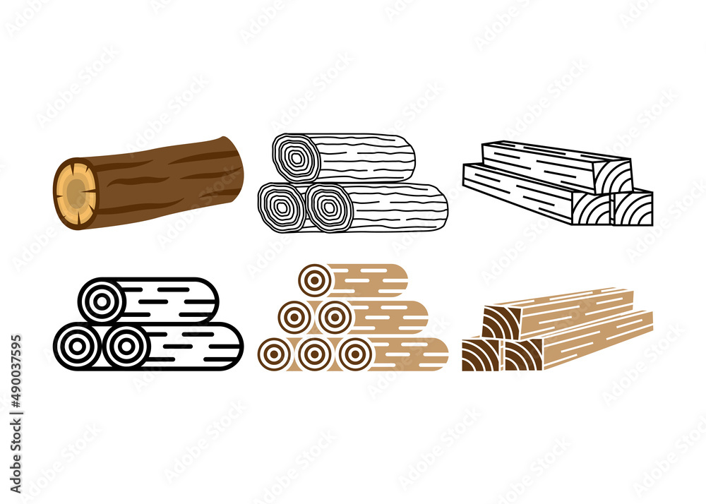 Wood log icon design template vector isolated illustration Stock Vector ...