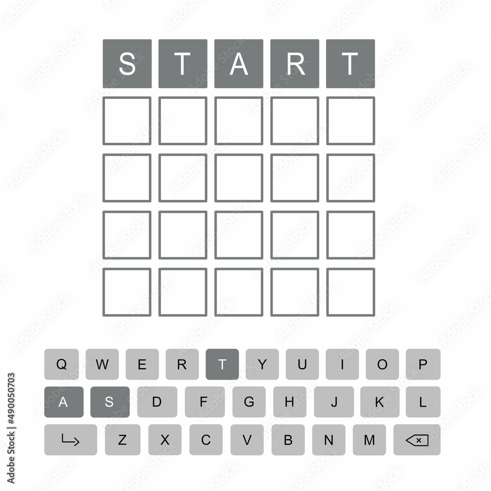 start typing wordle games word scramble with keyboard typing Stock ...