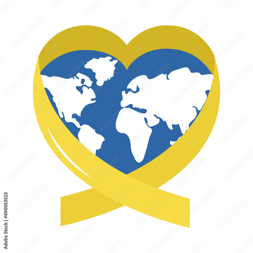 ribbon and world map Stock Vector | Adobe Stock