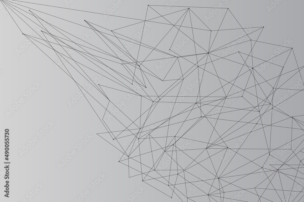 Network abstract connection isolated on gray background. Network ...