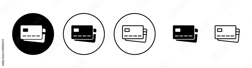 Credit card icons set. Credit card payment sign and symbol Stock Vector ...