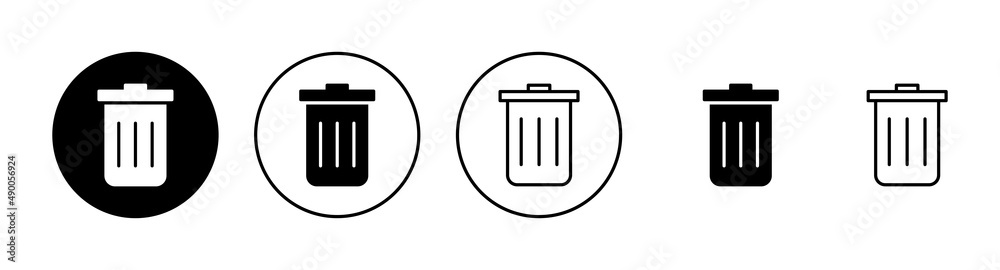 Trash icons set. trash can icon. delete sign and symbol. Stock Vector ...