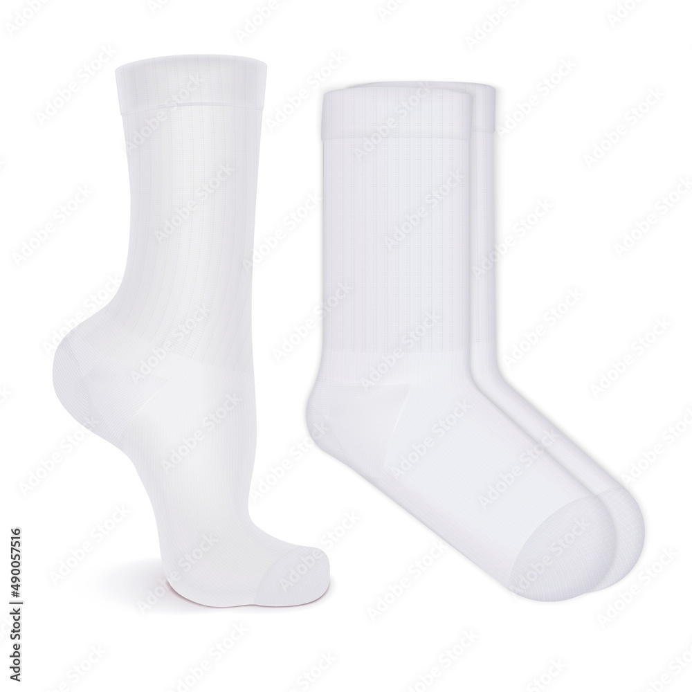 White Socks Pair Realistic Mockup Stock Vector | Adobe Stock