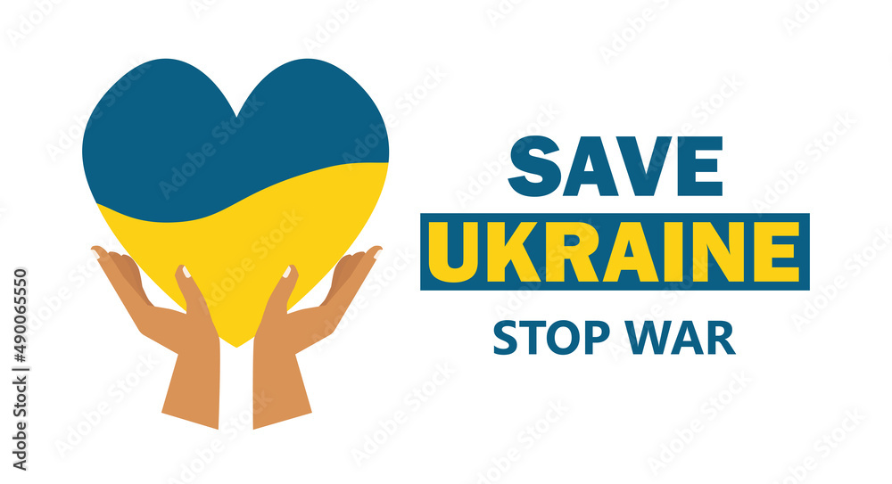 Pray to Ukraine. No war. Save Ukraine. Vector illustration, flat design ...