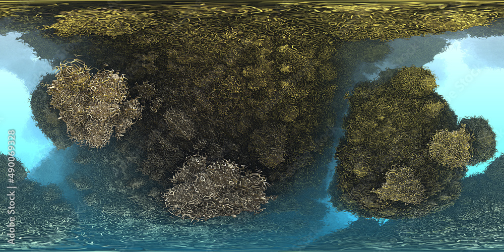 360 degree nanoparticle clusters, equirectangular projection ...