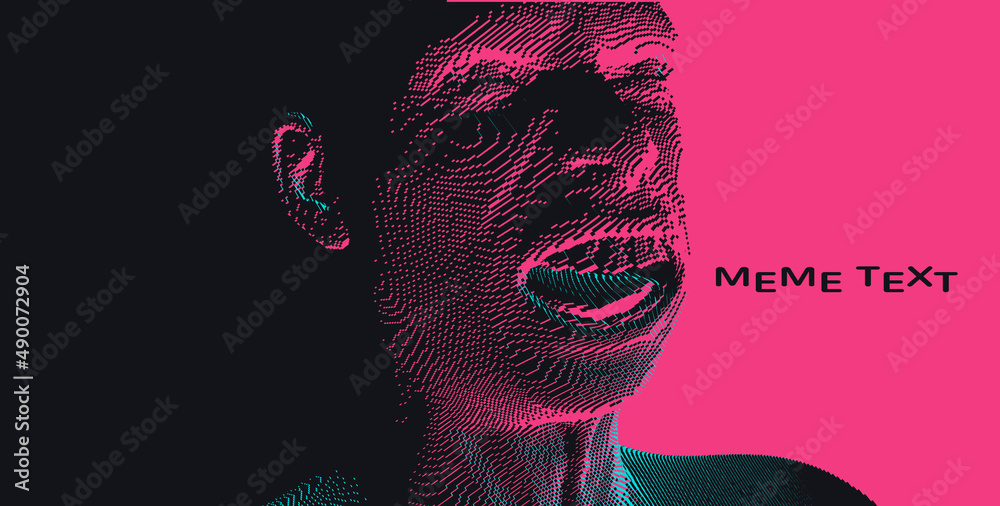 Angry man shouting. Creative design for avatar, communication and print ...