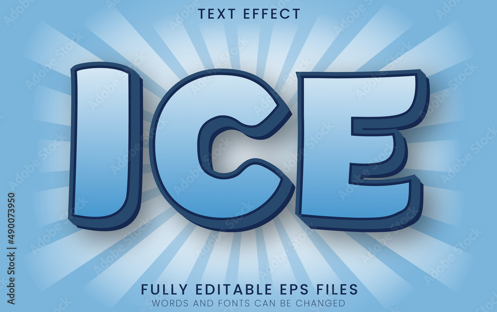 Ice 3d text effect design, for logo title headline, menu poster banner ...