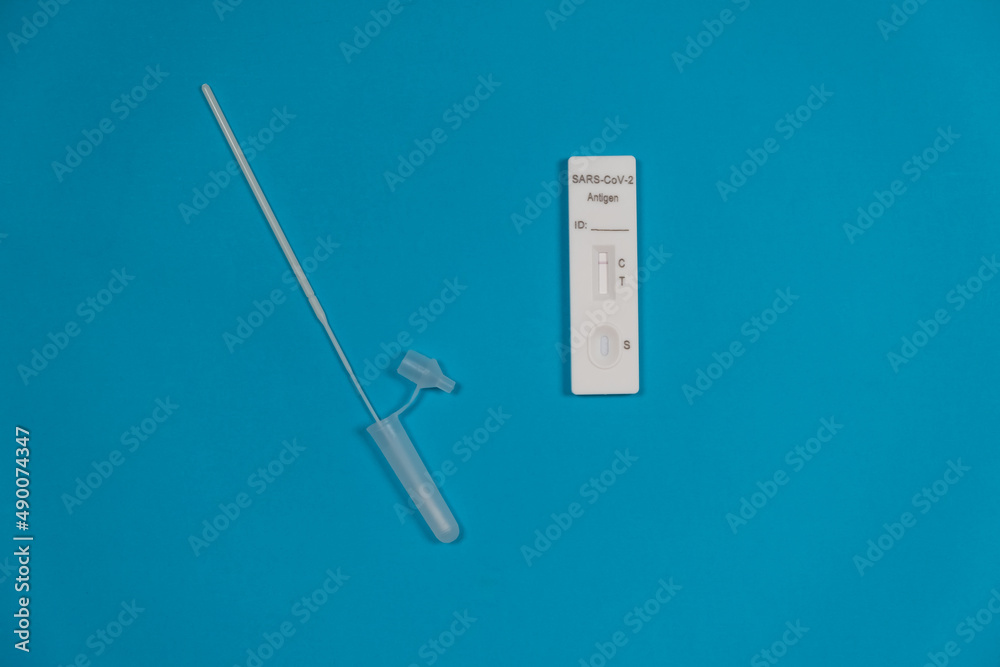 Antigen testing kit. Negative SARS-CoV-2 Rapid Antigen Test isolated on ...