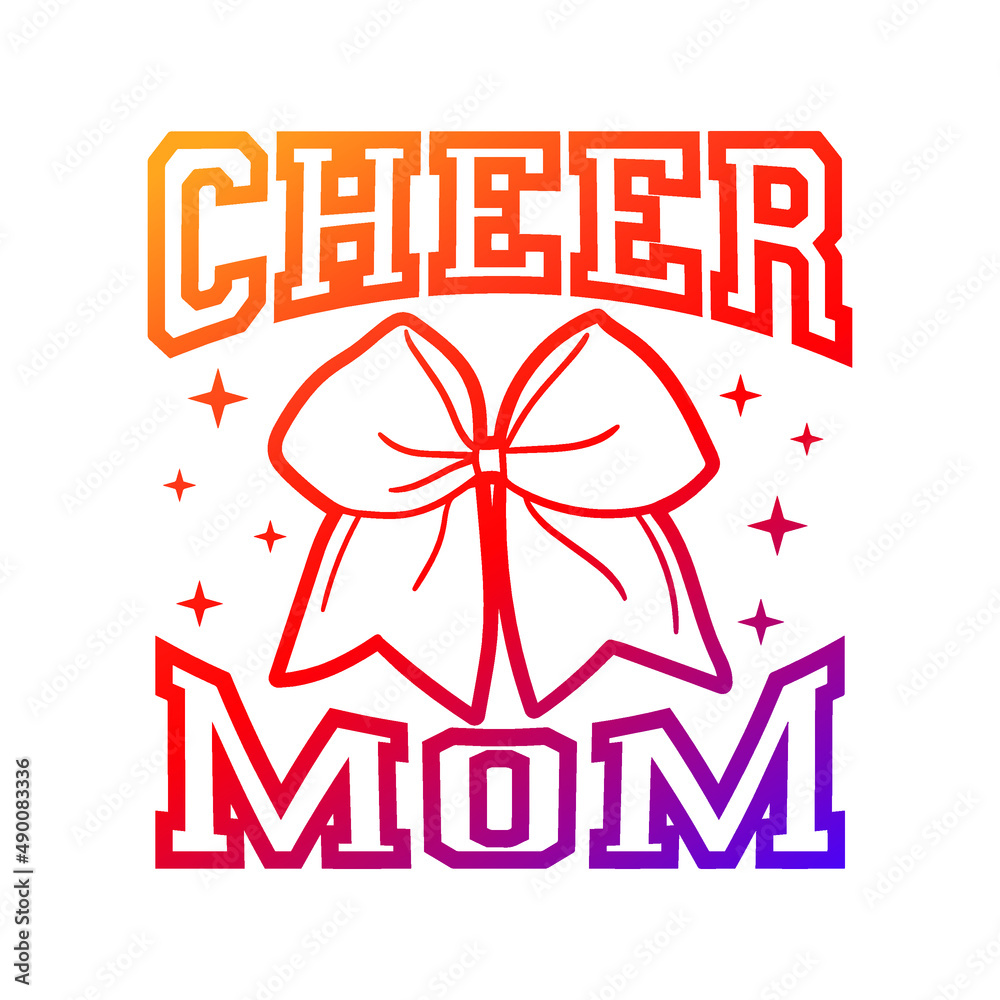 Cheer Mom Illustration Clip Art Design Shape. Cheerleading Bow ...