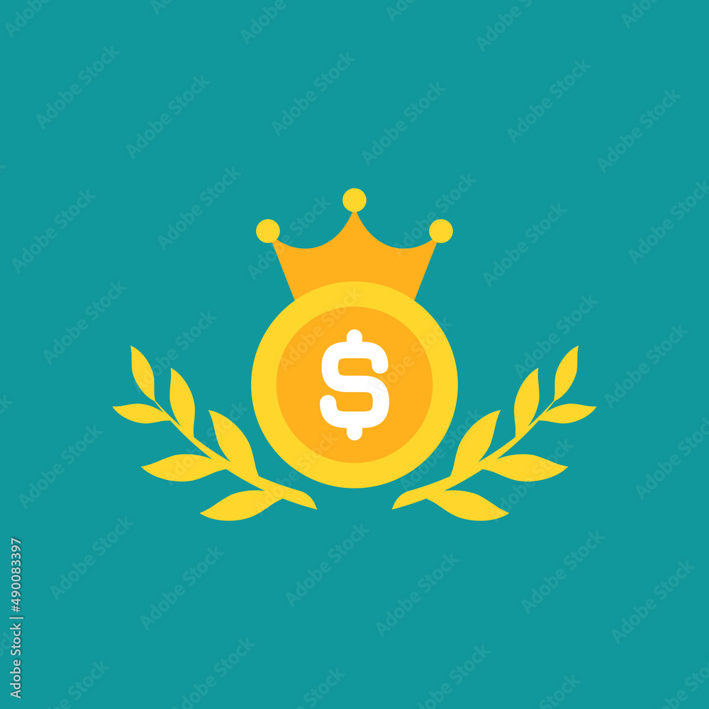 Gold Money Sign With Crown