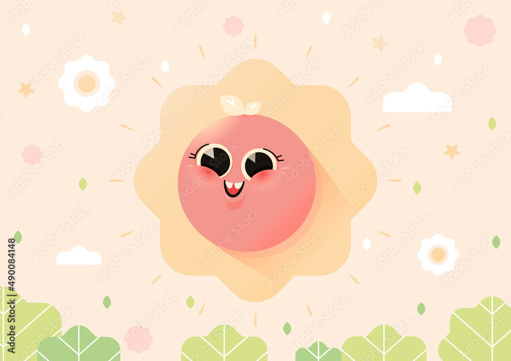 Vektorová grafika „Fond d'écran style enfantin, illustration d'un ...