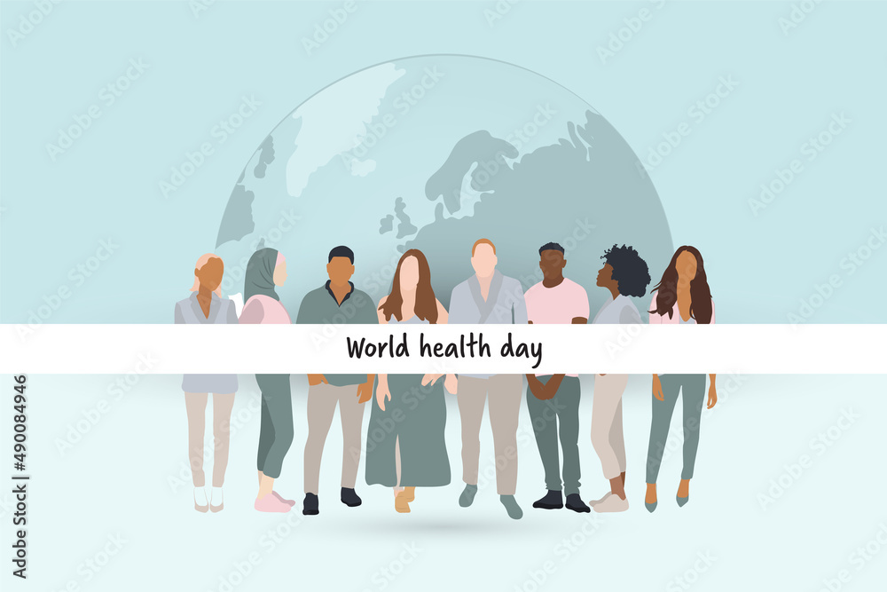 Vecteur Stock Banner background graphic for global health day ...