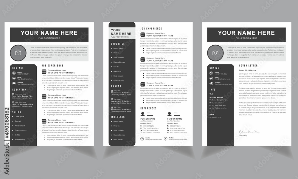 Professional Resume CV Templates, Clean Resume layout, Personal resume ...