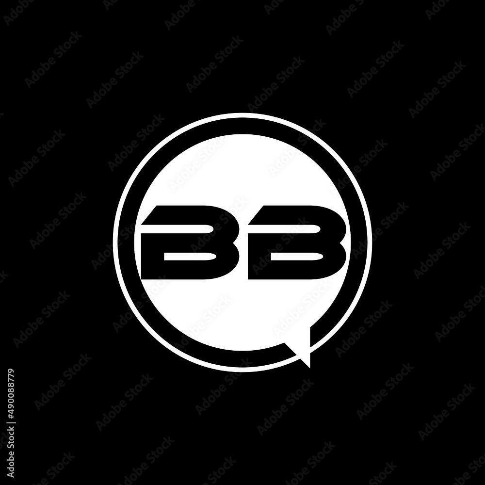 BB letter logo design with black background in illustrator, vector logo ...