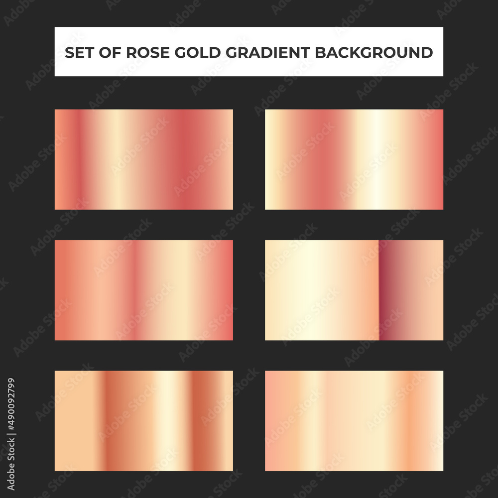 Collection of Rose Gold gradient background. Stock Vector | Adobe Stock