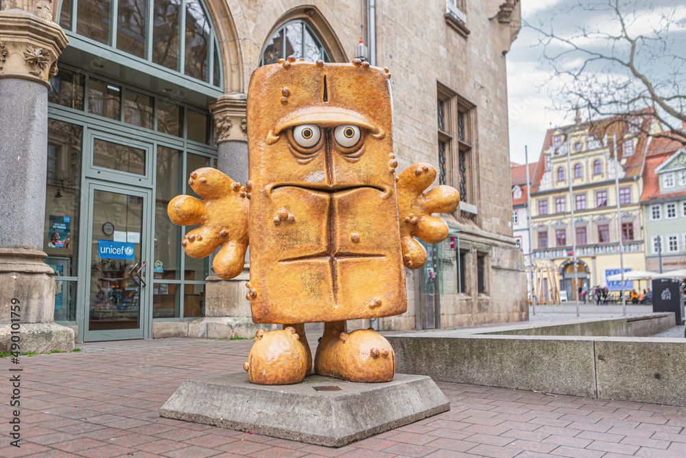 Erfurt, thuringia, germany - February 20th, 2022: Statue of bernd the ...