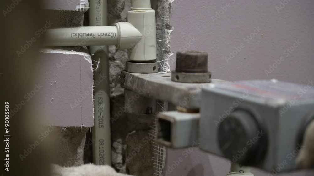 Connecting of pipes by melting using plastic pipe welding machine ...