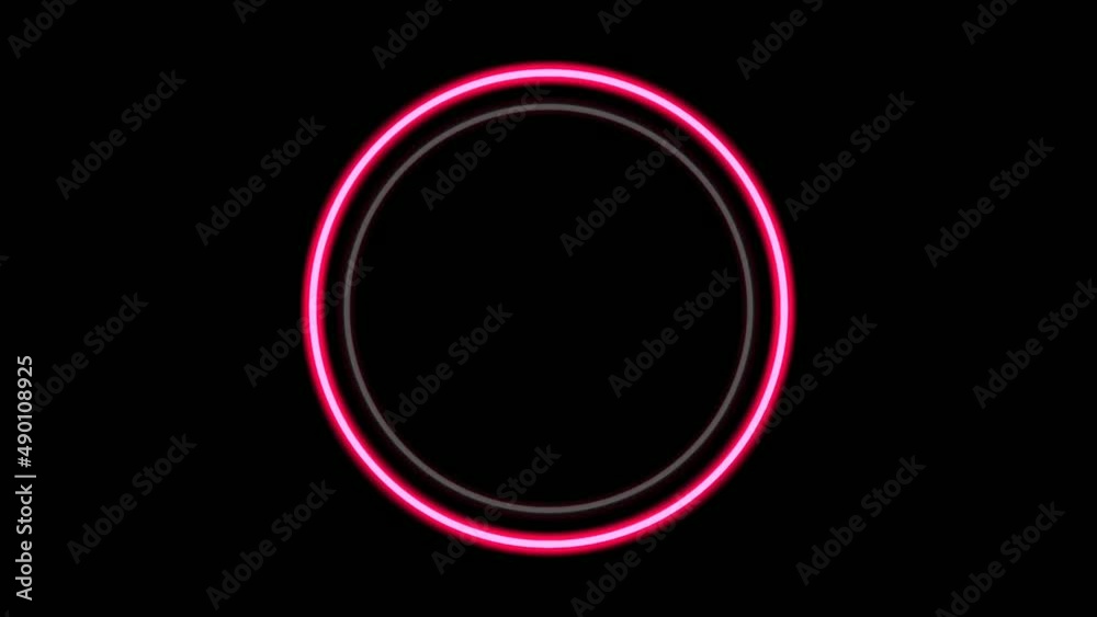 Neon light circle border animation on black background.modern border ...