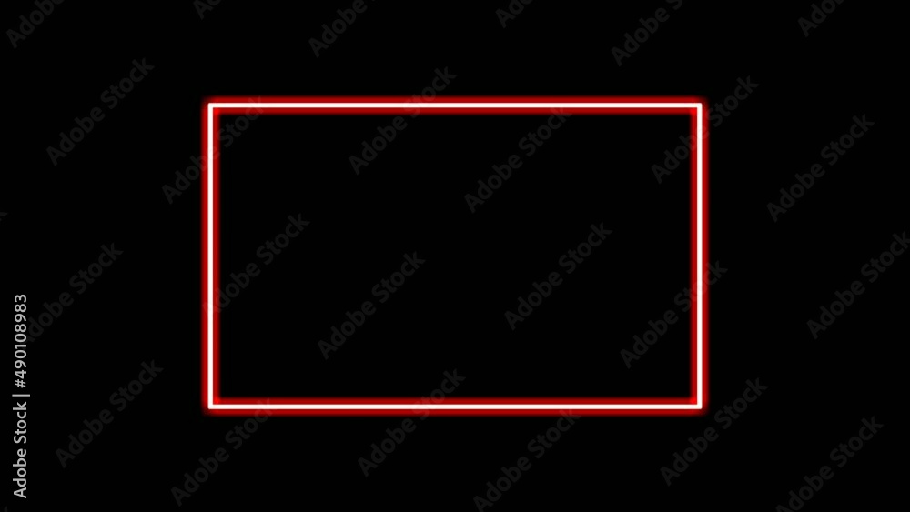 Neon light border animation on black background.modern border with ...