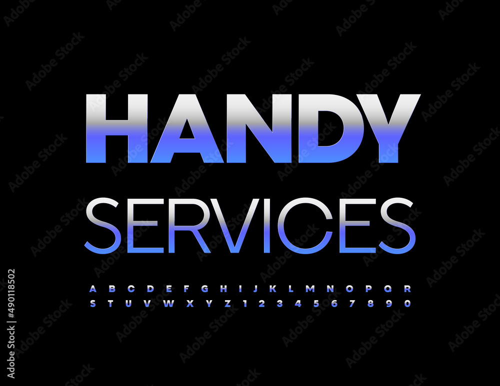 Vector industrial logo Handy Services. Reflective Alphabet Letters and ...