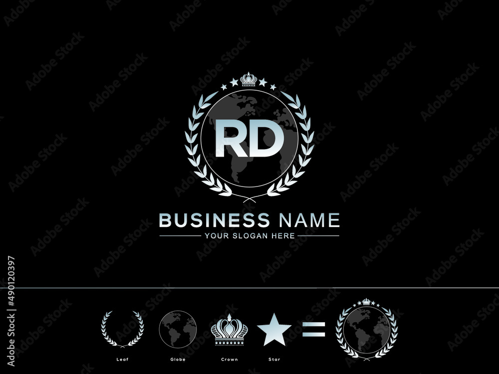 Initial RD Logo, Monogram rd Letter Icon with Colorful circle Leaf ...