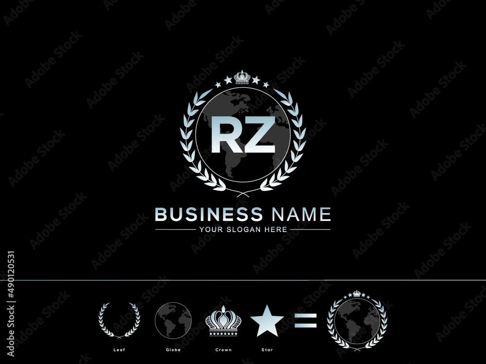 Initial RZ Logo, Monogram rz Letter Icon with Colorful circle Leaf ...