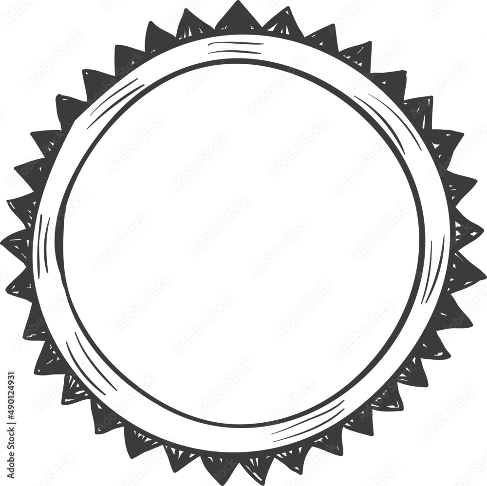 Doodle label. Simple doodle element . Pencil effect sketch. Retro label ...