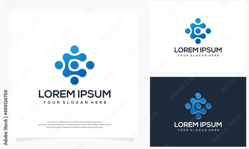 Abstract bubble letter c logo design Stock Vector | Adobe Stock