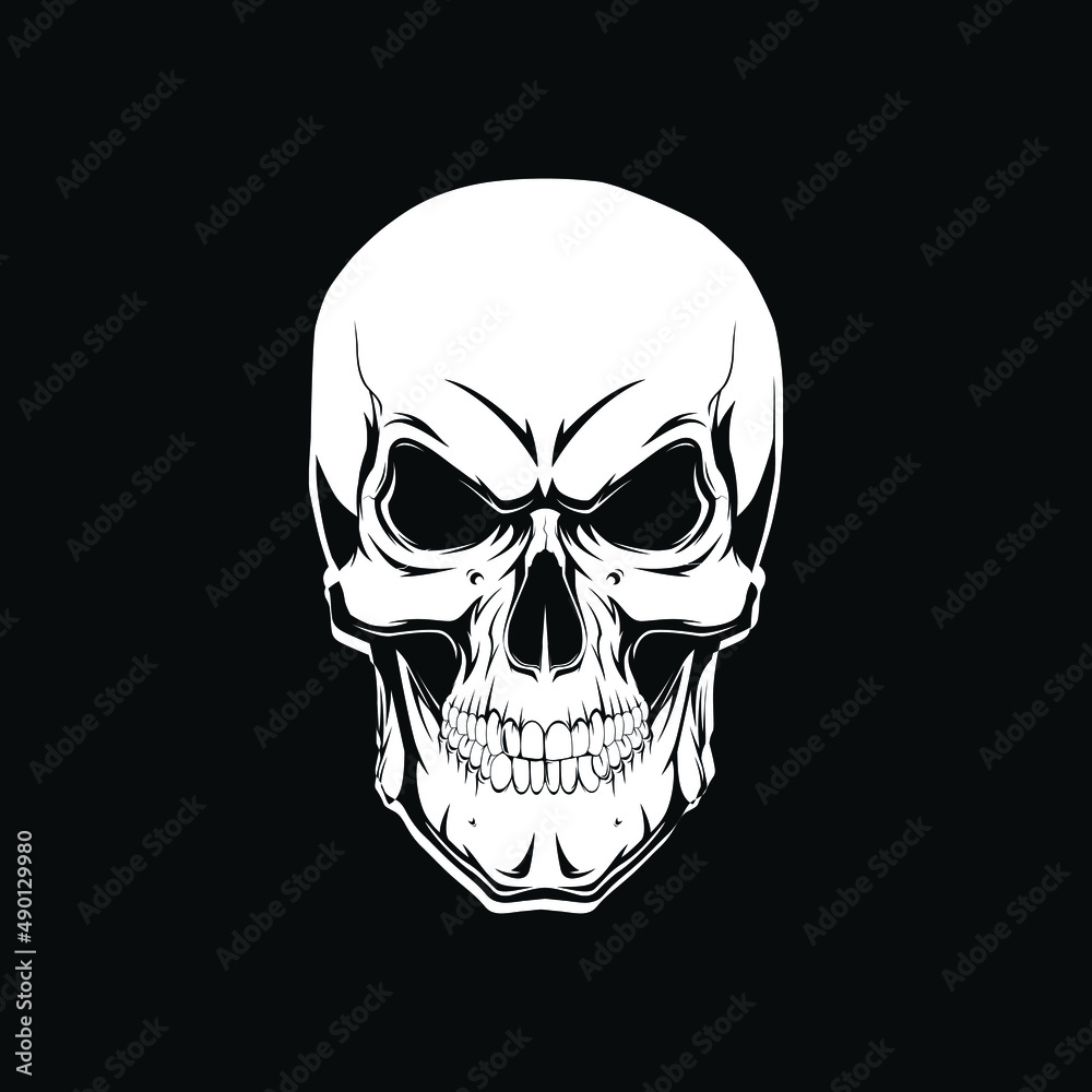 Skull on White background, Design head illustration for commercial use ...
